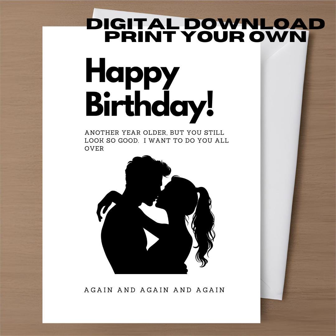 Rude Birthday Greeting Cards Funny Dirty Card Digital Download ...