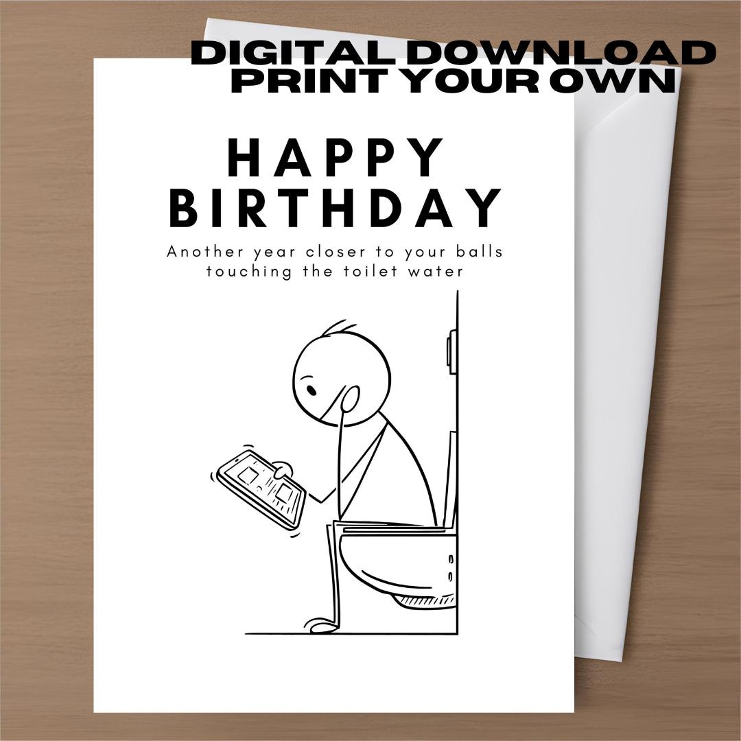 Rude Birthday Greeting Cards Funny Dirty Card Digital Download ...