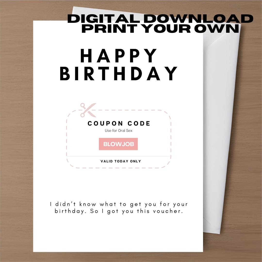 Rude Birthday Greeting Cards Funny Dirty Card Digital Download ...