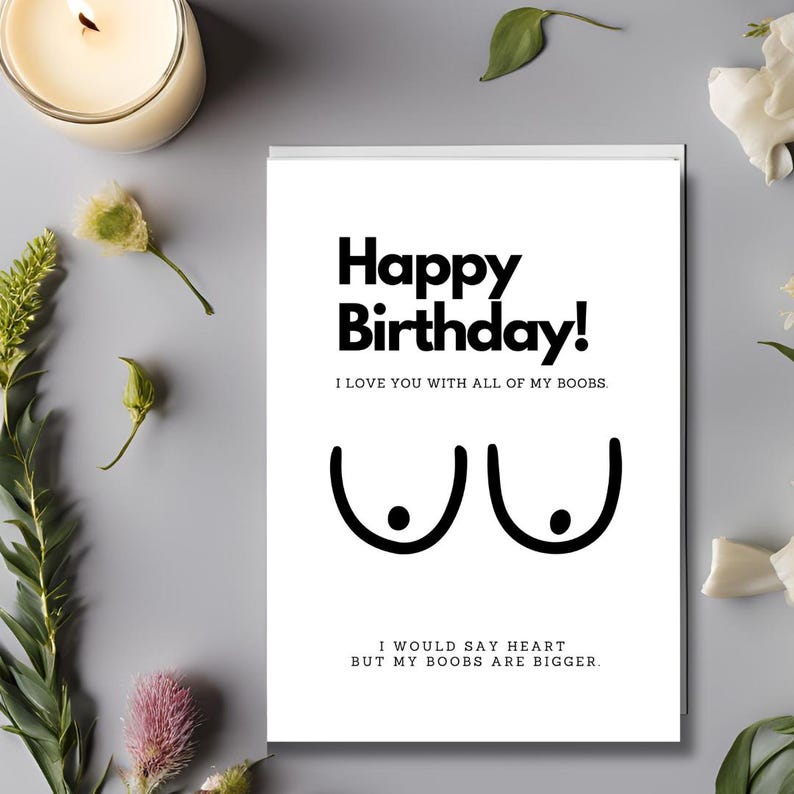 Rude Birthday Greeting Cards Funny Dirty Card Digital Download Printable Boy Friend Best Husband ...