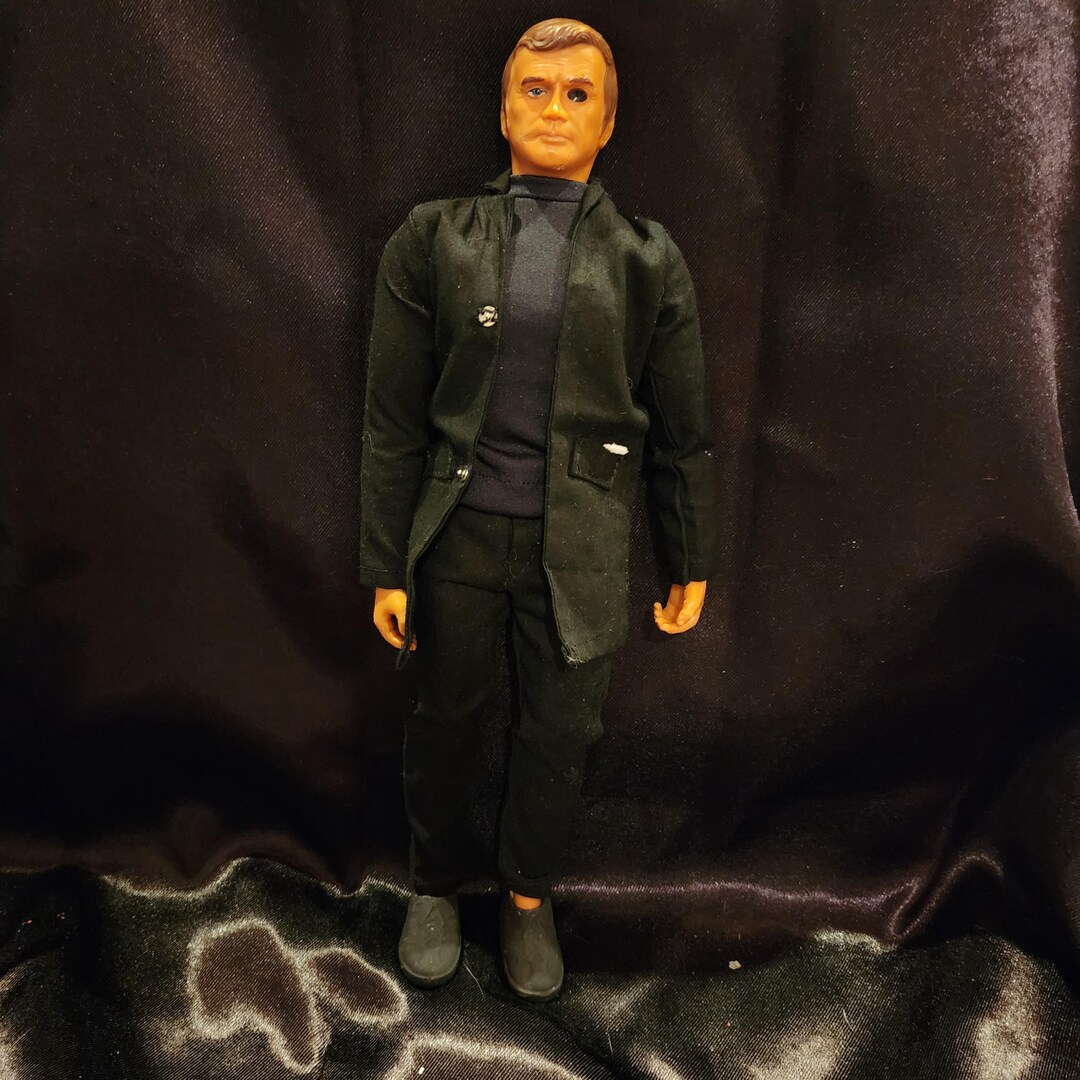 1/6 Scale Six Million Dollar Man Replacement BLACK Jacketed Trench Coat ...
