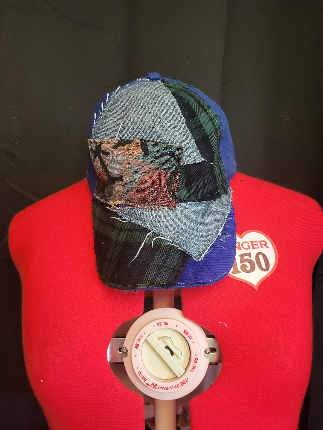 Baseball Cap, Trucker Hat, Repurposed Hat, Upcycled Hat, Patchwork Hat ...