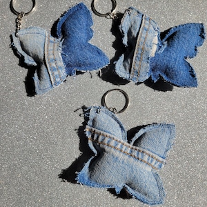 Keychain, Butterfly, Denim, Stuffed, Accessory, Accessories, Keychains ...