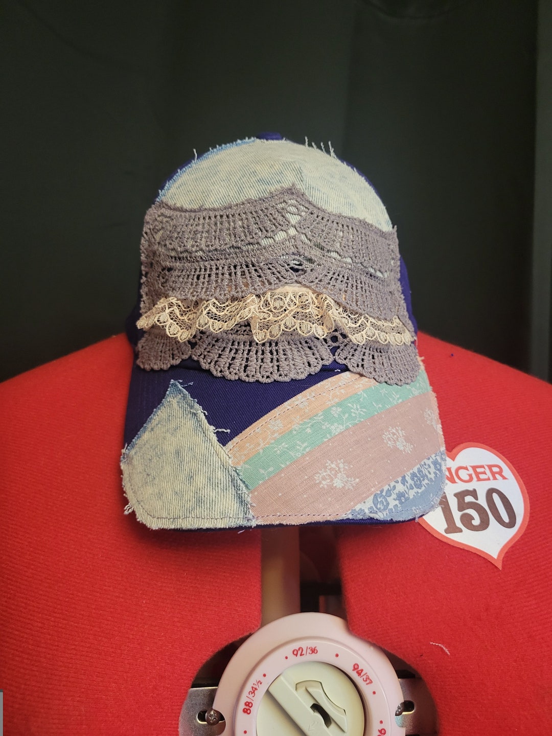 Baseball Cap, Trucker Hat, Repurposed Hat, Upcycled Hat, Patchwork Hat ...