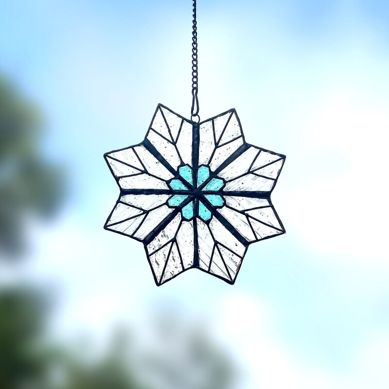 Stained Glass Snowflakes - Etsy