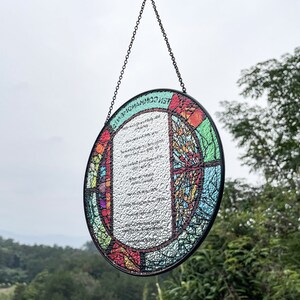 Ten Commandments Stained Glass Suncatcher for Window Hanging Wall Decor ...