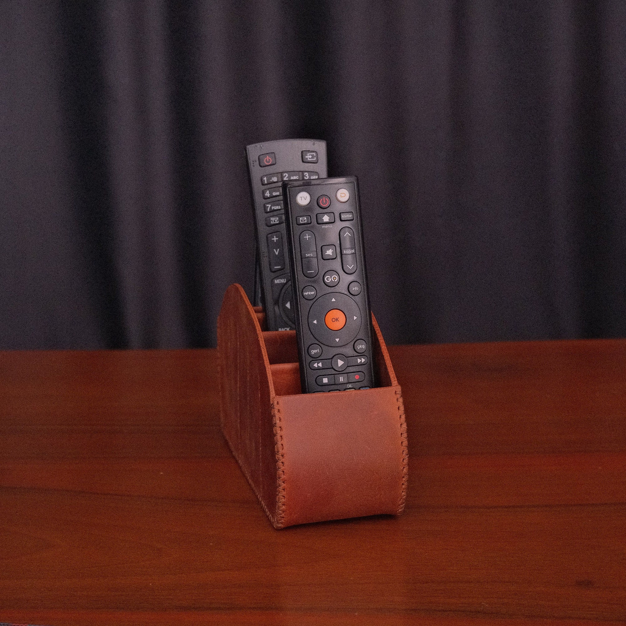 Handmade Leather Remote Caddy - Etsy