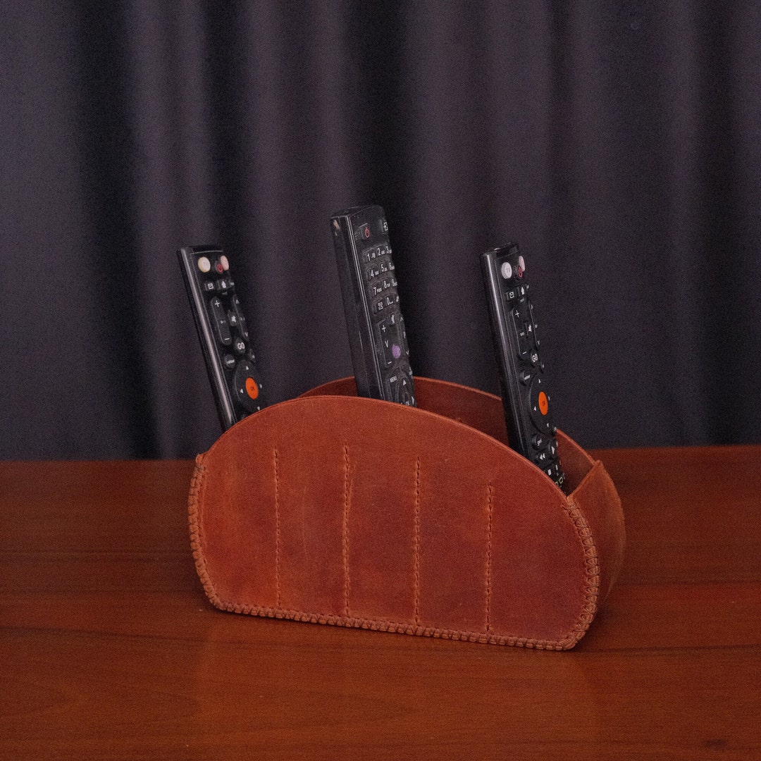 Handmade Leather Remote Caddy - Etsy