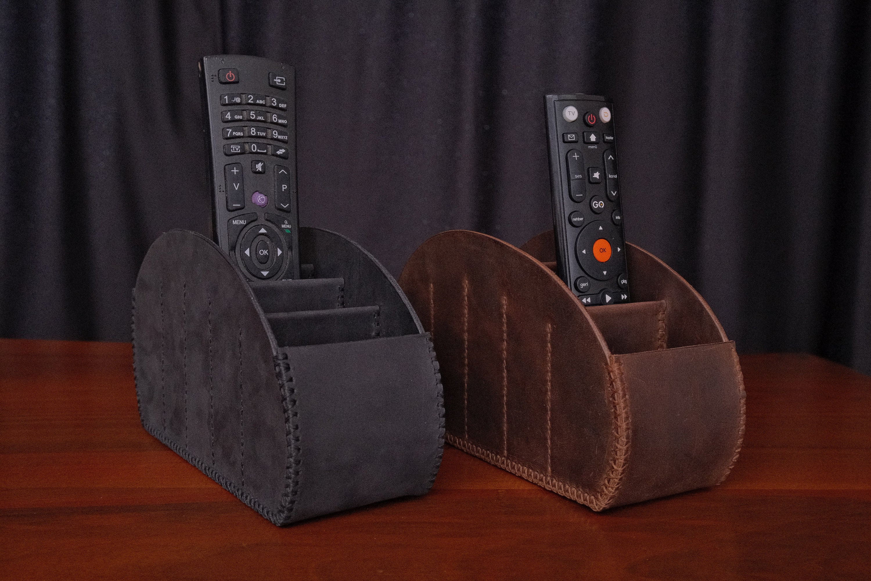 Handmade Leather Remote Caddy - Etsy