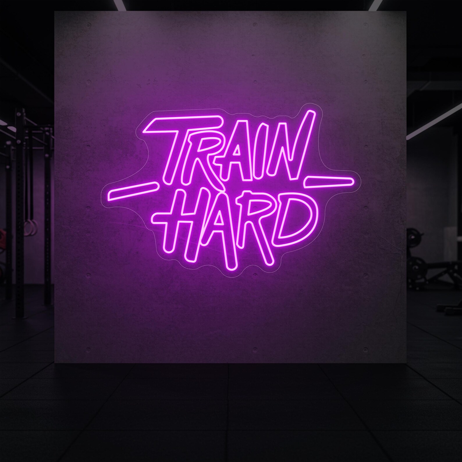 Train Hard Neon Sign – Gym Motivation LED Wall Art - Etsy