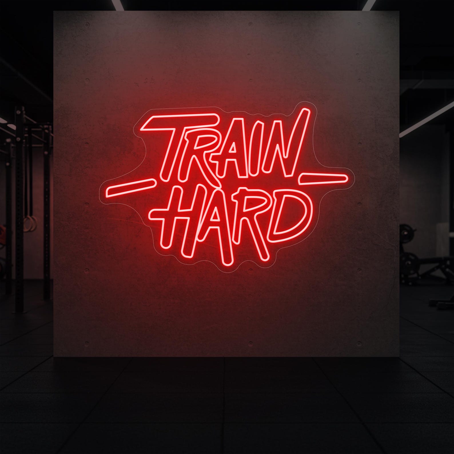 Train Hard Neon Sign – Gym Motivation LED Wall Art - Etsy