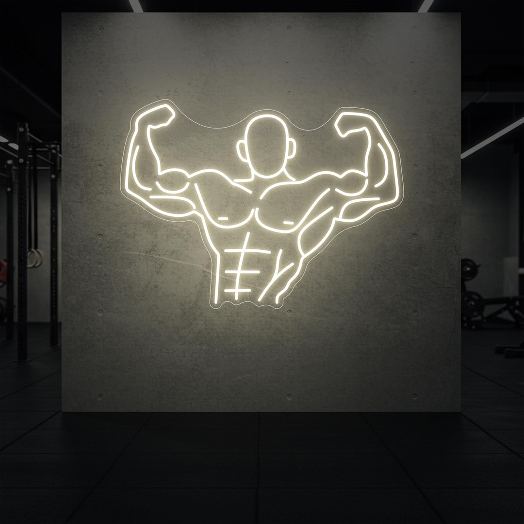 Bodybuilder Pose Neon Sign – Gym LED Wall Art - Etsy