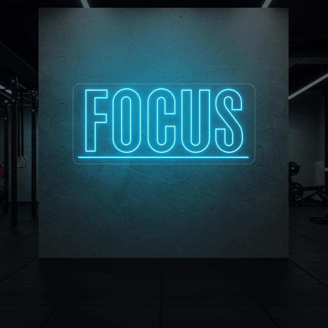 FOCUS Neon Sign for Gym Wall – Motivational LED Workout Light – Gym ...