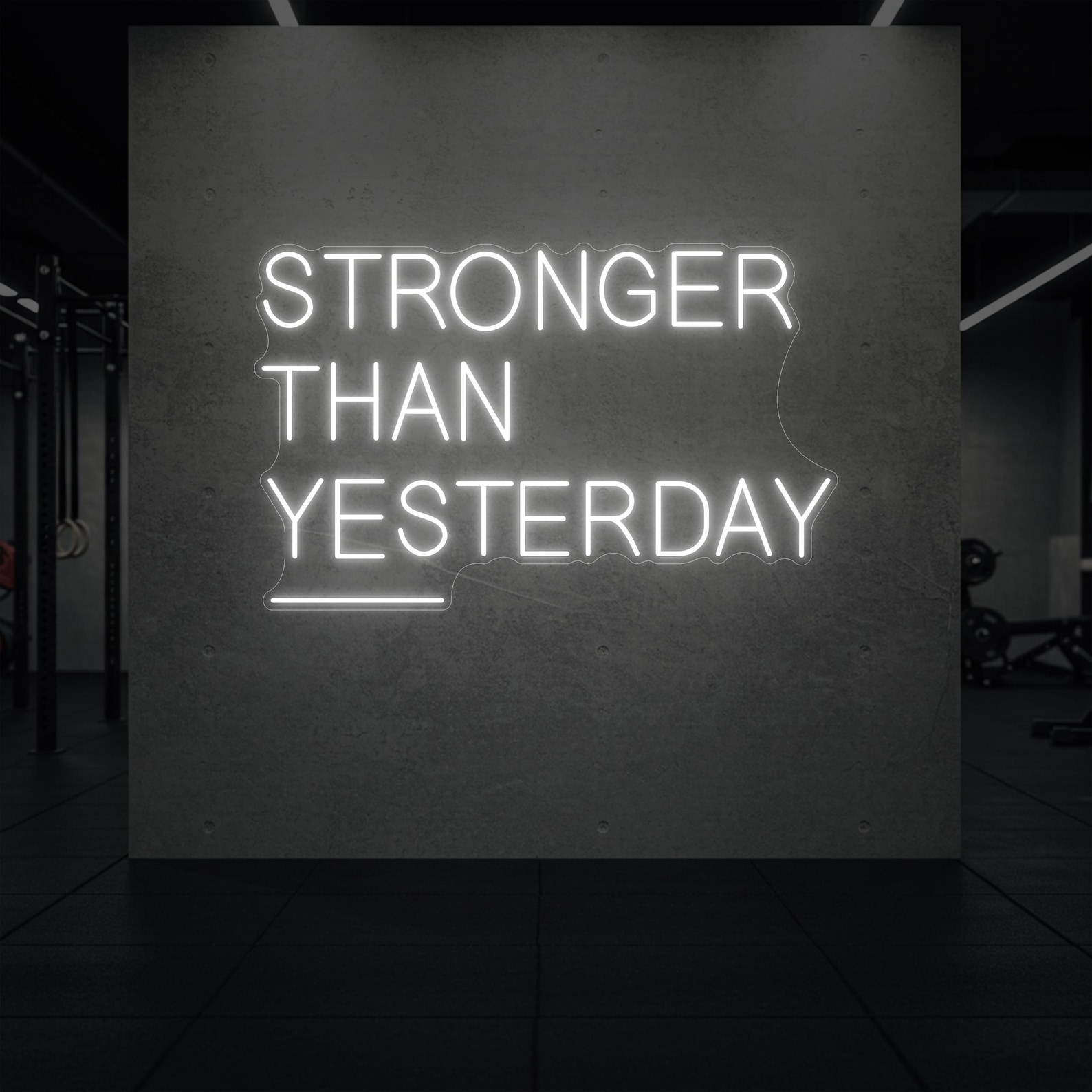 Stronger Than Yesterday Neon Sign - Gym Motivation LED Wall Art - Etsy