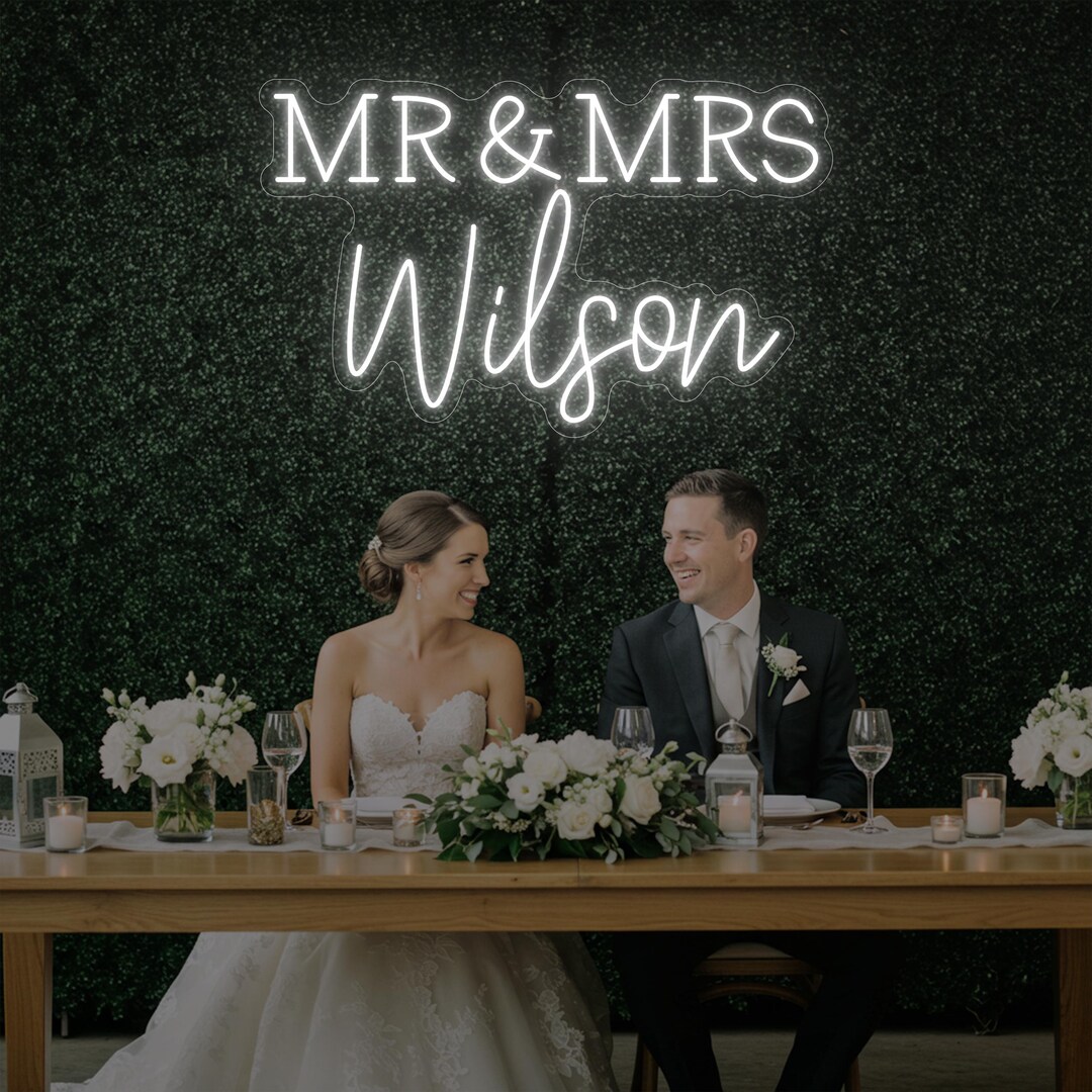 Custom Wedding Neon Sign, Personalized Name Light, Engagement Party ...
