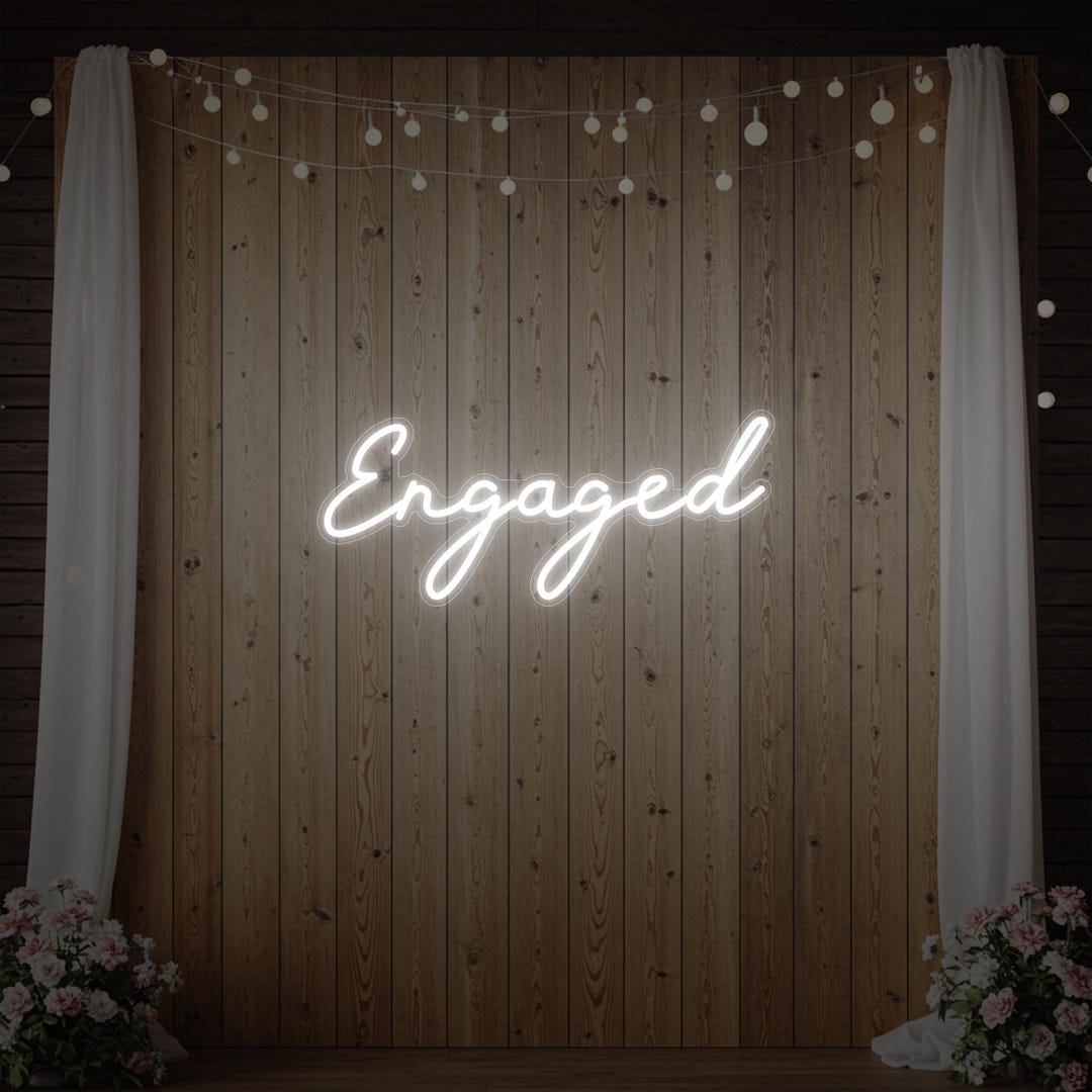 Engaged Neon Sign | Bridal Shower, Engagement Party Decor - Etsy