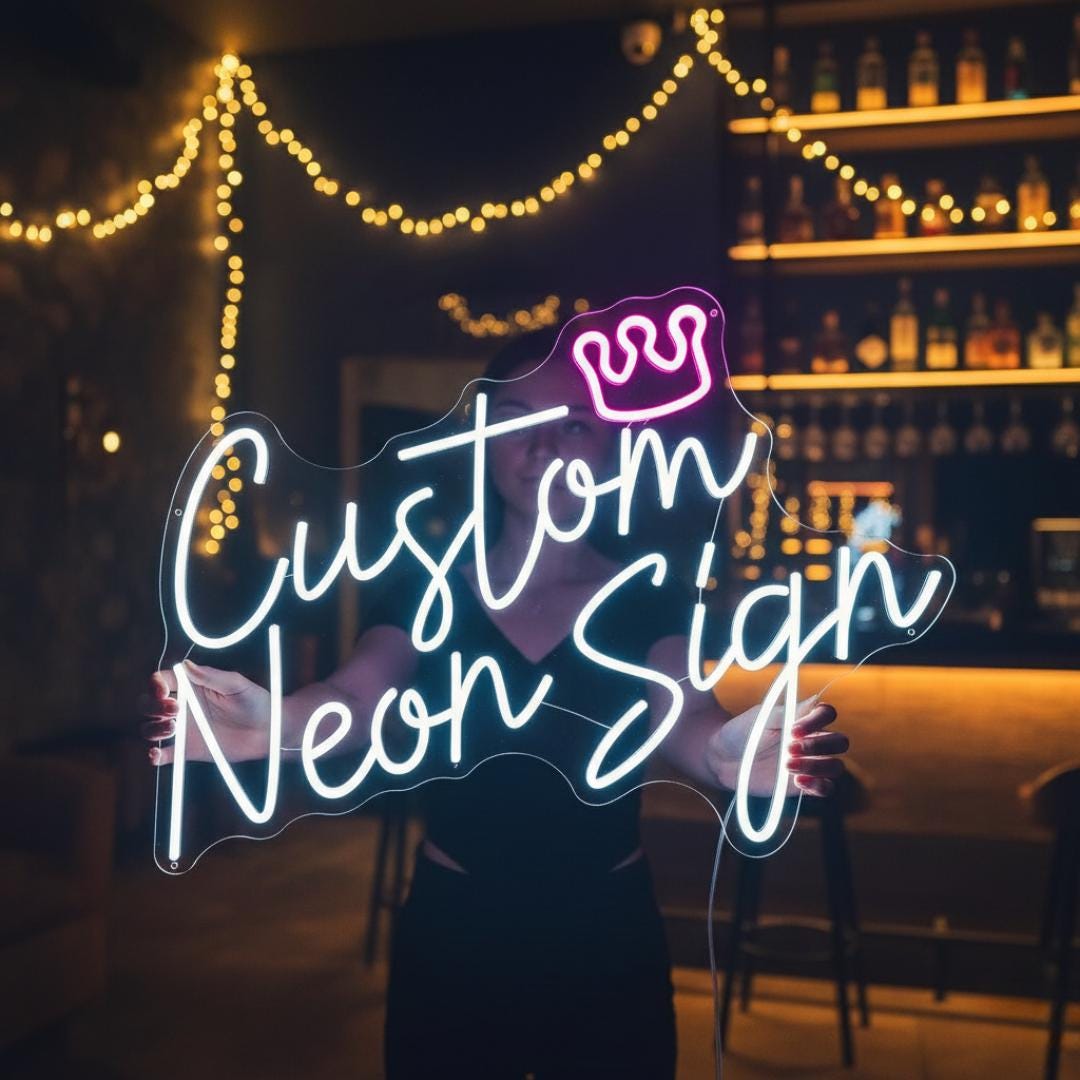 Custom LED Neon Business Logo Sign | Personalized Wall Decor - Etsy