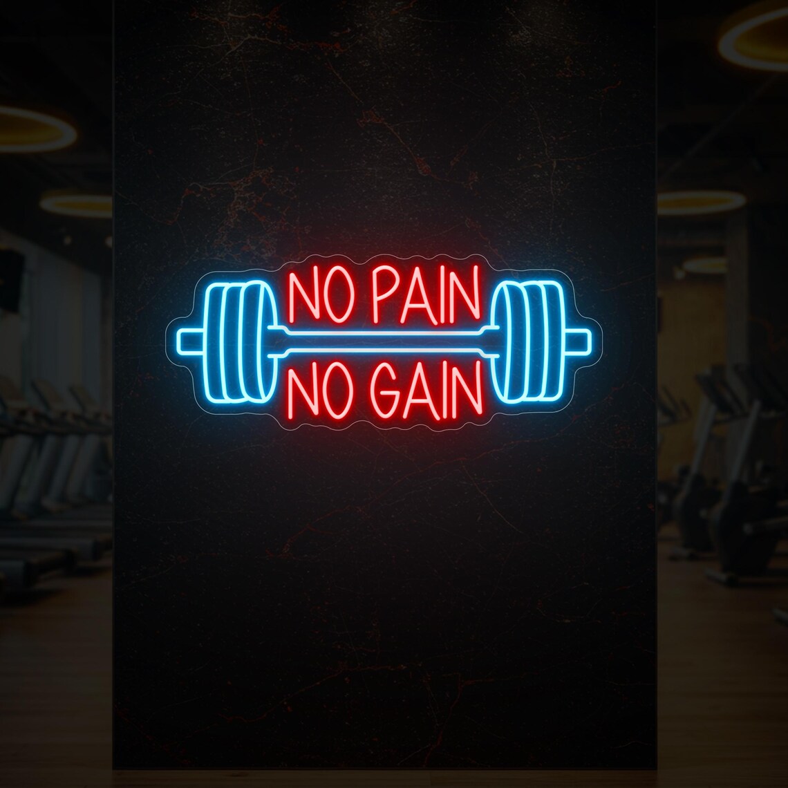 No Pain No Gain Barbell Neon Sign – Gym Motivation LED Art - Etsy