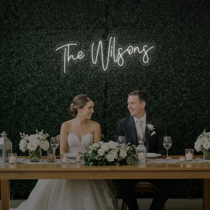 Personalized Wedding Neon Sign | Custom LED Wall Decor - Etsy