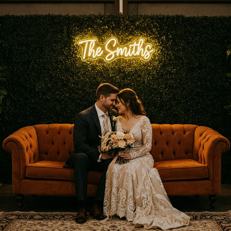 Custom Wedding Neon Sign, Personalized Name Light, Engagement Party ...