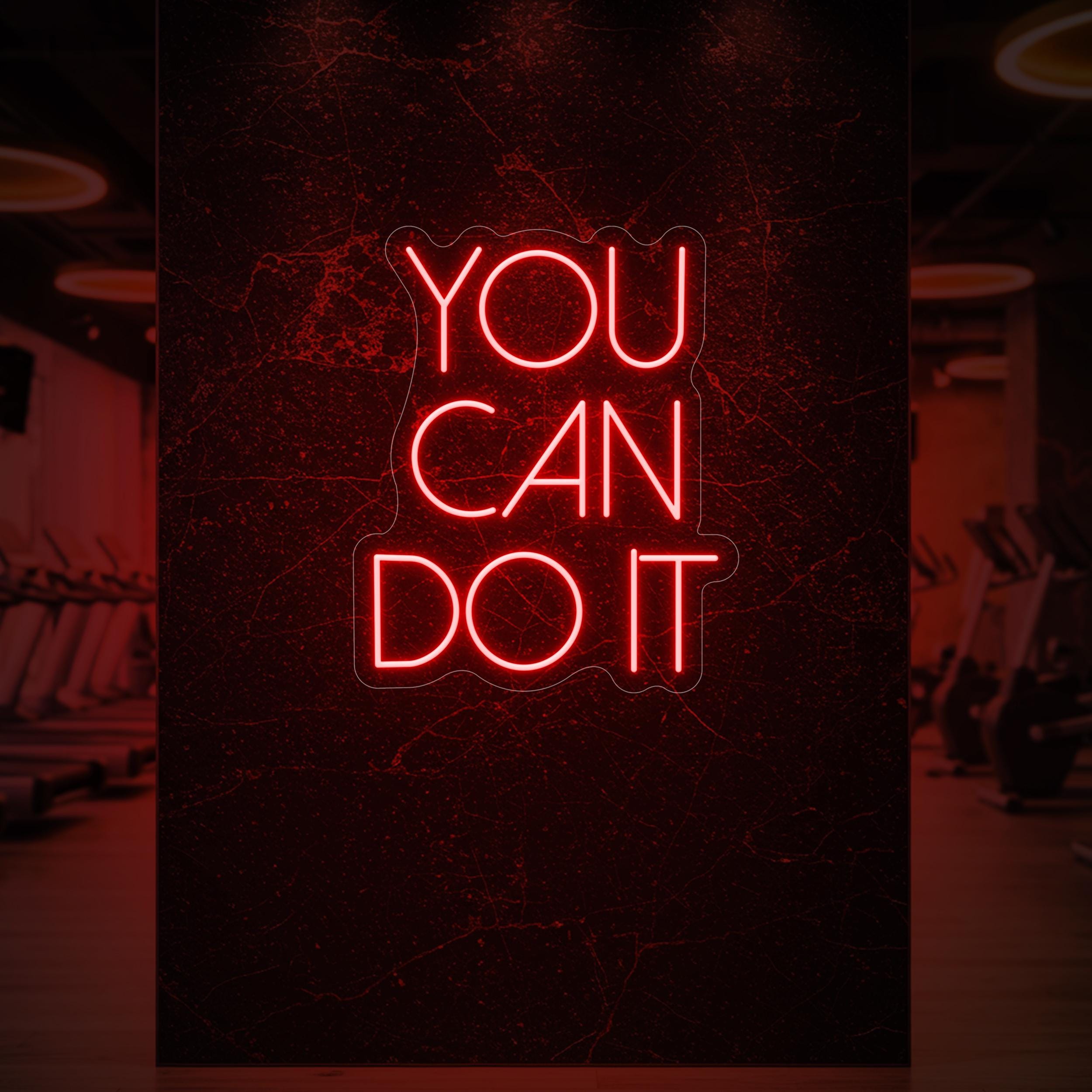 You Can Do It Neon Sign – Motivational Gym LED Light – Fitness Quote ...