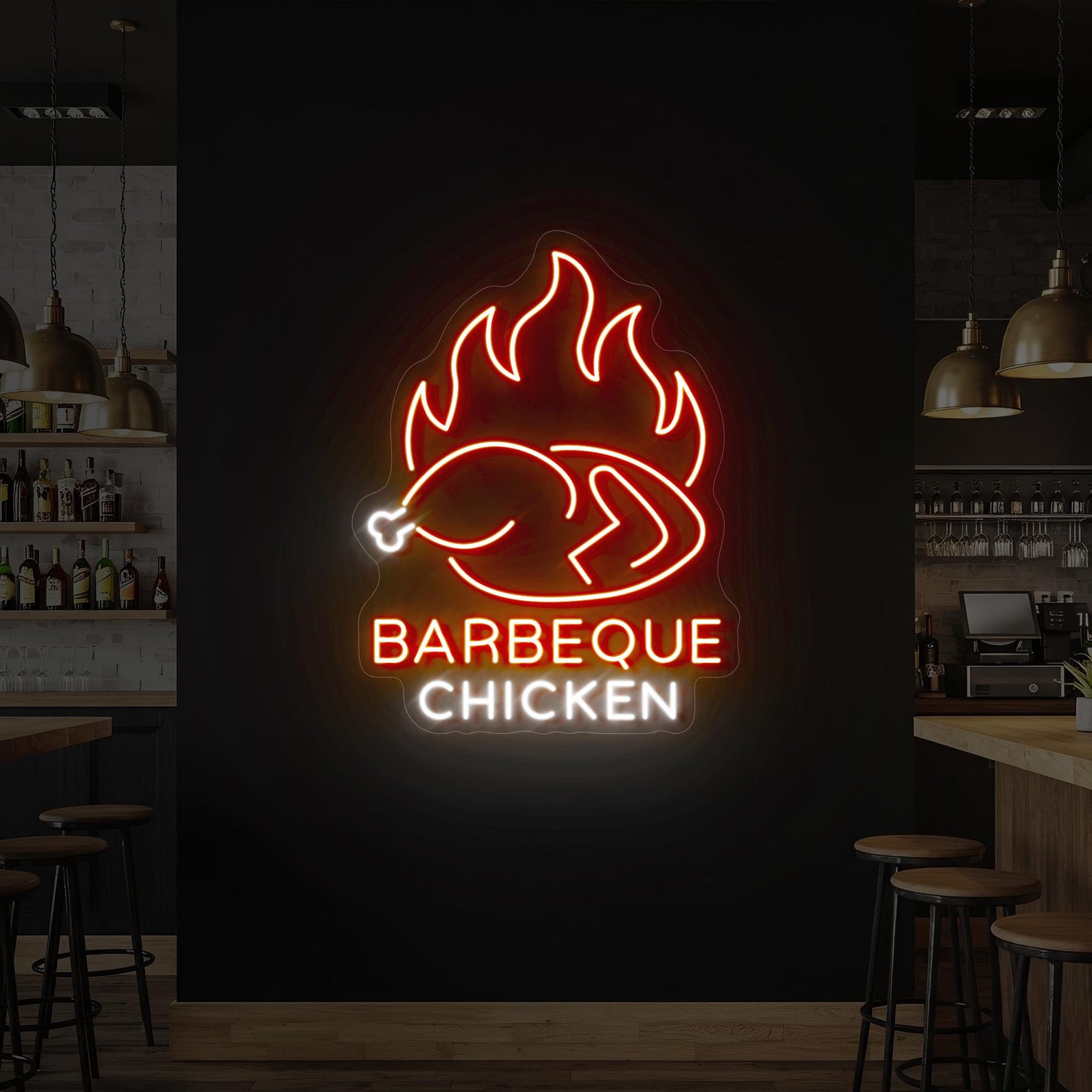 Barbeque Chicken LED Neon Sign | Grill Bar Restaurant Decor - Etsy