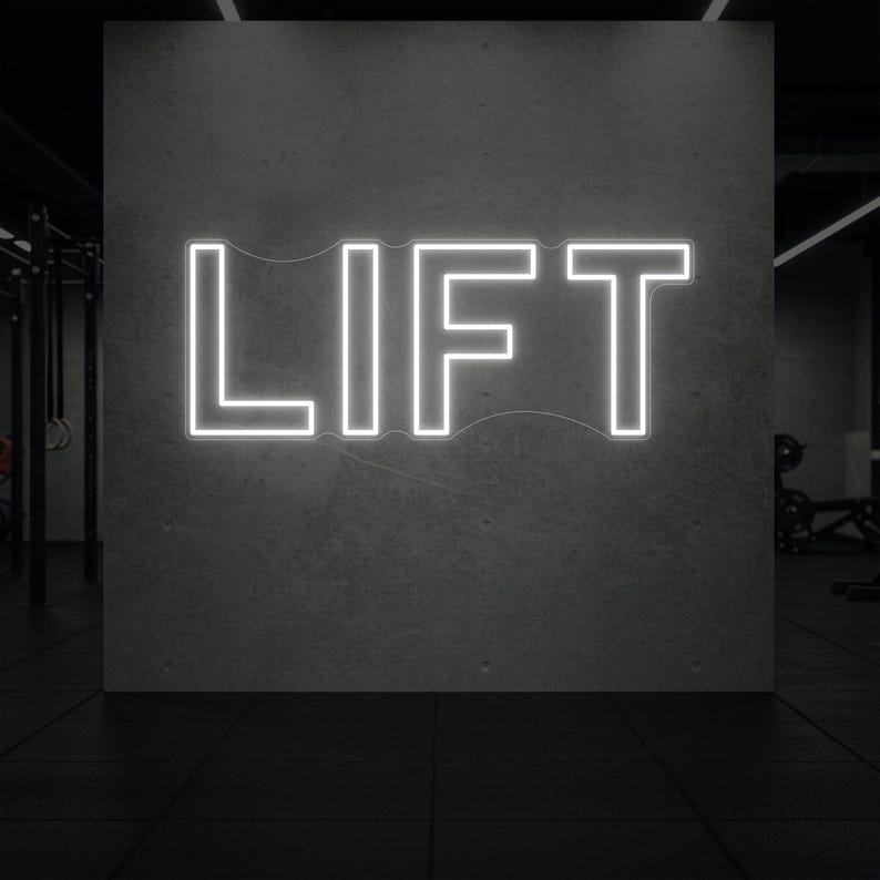 LIFT Neon Sign for Gym – LED Fitness Wall Light – Motivational Workout ...