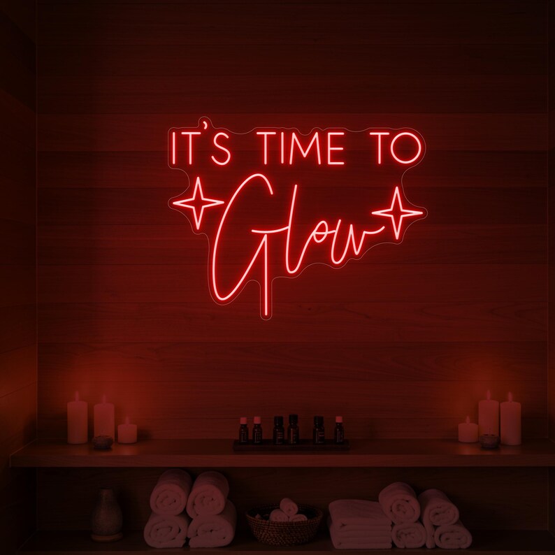 It’s Time to Glow White LED Neon Sign, Beauty Salon Decor - Etsy