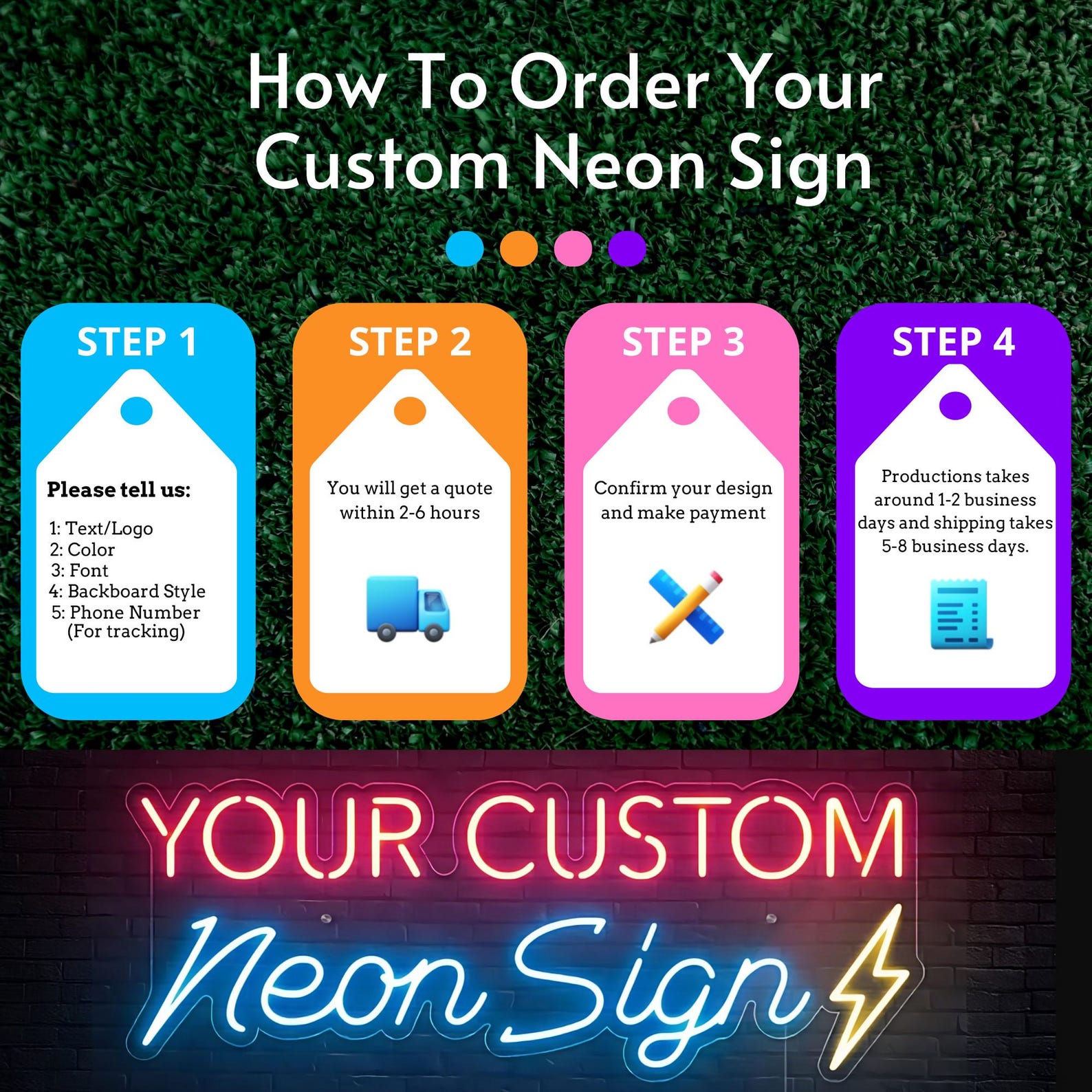 Don't Wish for It Work for It Neon Sign for Gym Motivation | LED Neon ...