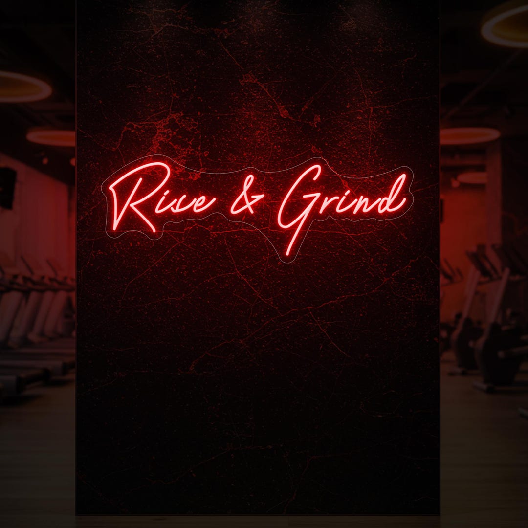 Rise and Grind Neon Sign – LED Gym Decor, Motivational Quote - Etsy