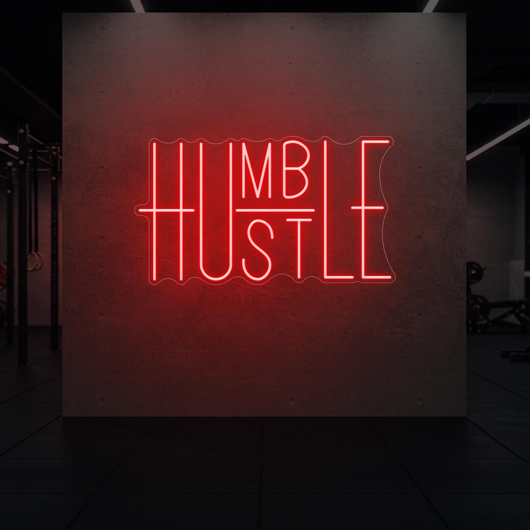 Humble Hustle LED Neon Sign – Gym Motivational Decor - Etsy