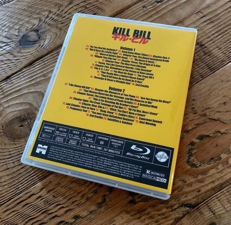 Kill Bill Volume 1 & 2 Double Disc Custom Blu Ray Cover Digital ...