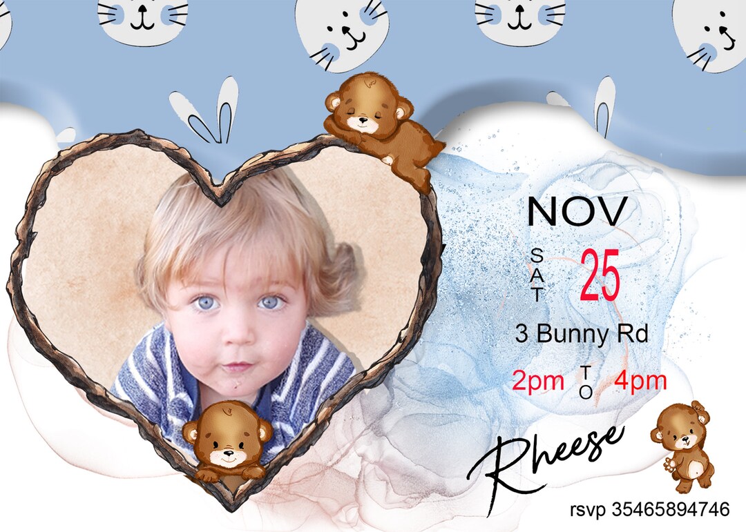 Luv My Teddy 1st Birthday Boy Printable High Quality Sharp - Etsy