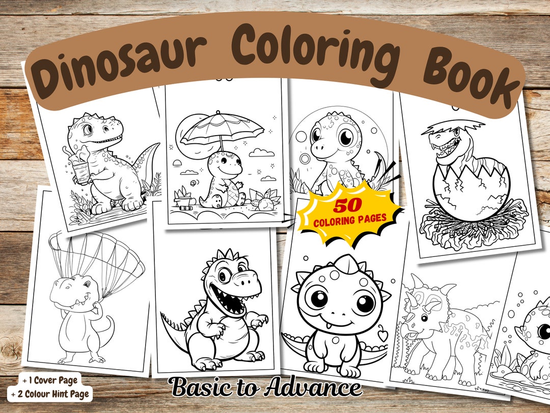 Dinosaur Coloring Book, Coloring Book for Kids, Kids Coloring, Kids ...
