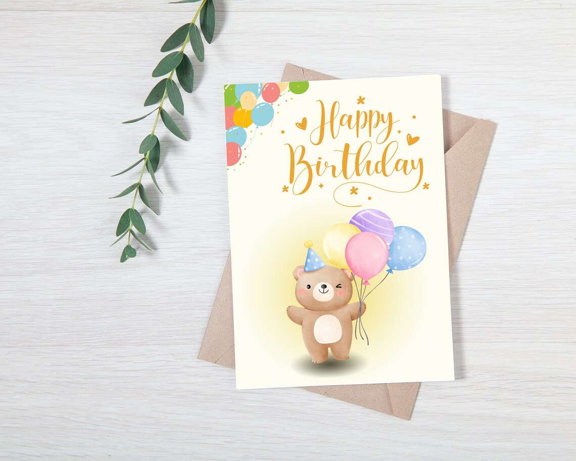 Printable Birthday Card, Virtual Birthday Card, Birthday Greeting Card ...