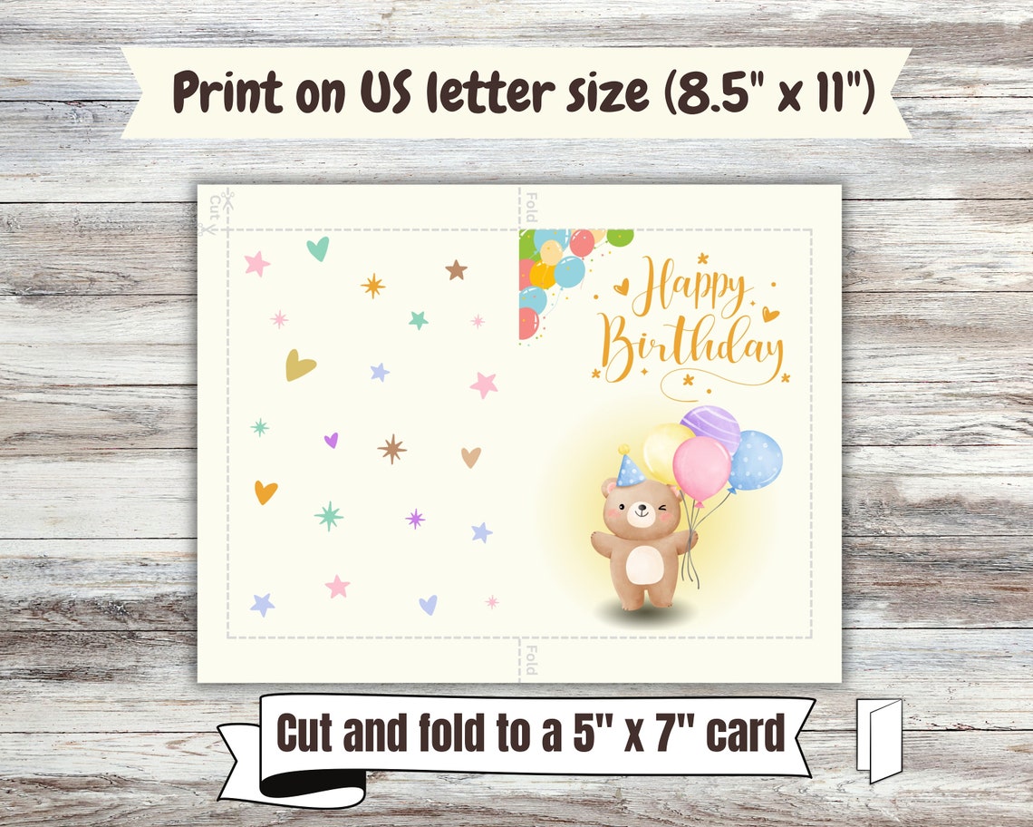 Printable Birthday Card, Virtual Birthday Card, Birthday Greeting Card ...