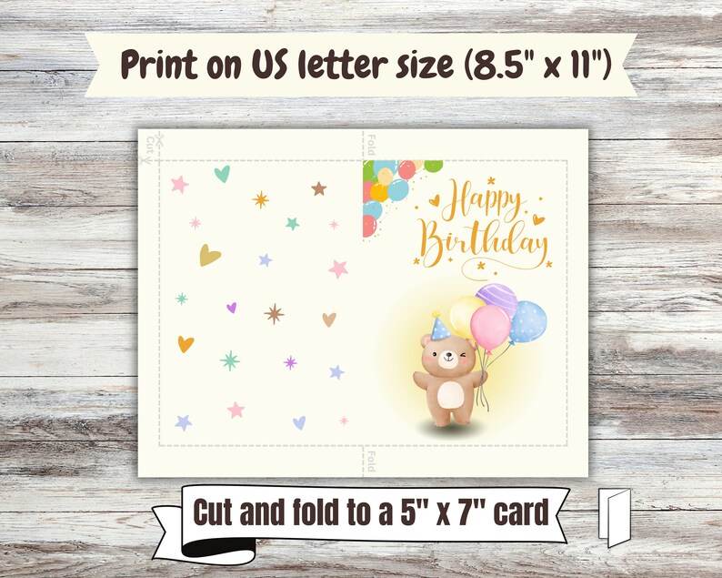 Printable Birthday Card, Virtual Birthday Card, Birthday Greeting Card ...