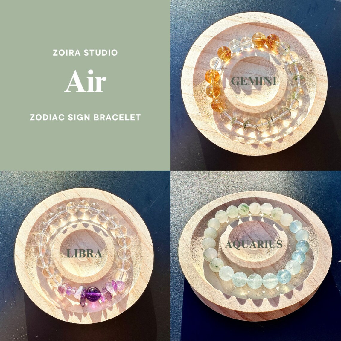 8MM Horae Zodiac Signs Crystal Series Bracelet | Astrological Energy ...