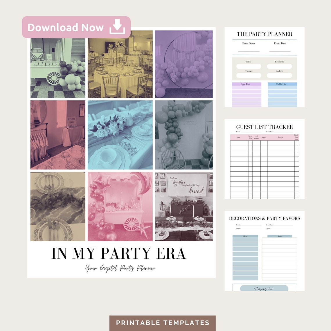 Basic Party Planner | Printable Party Template | Birthday Planner ...