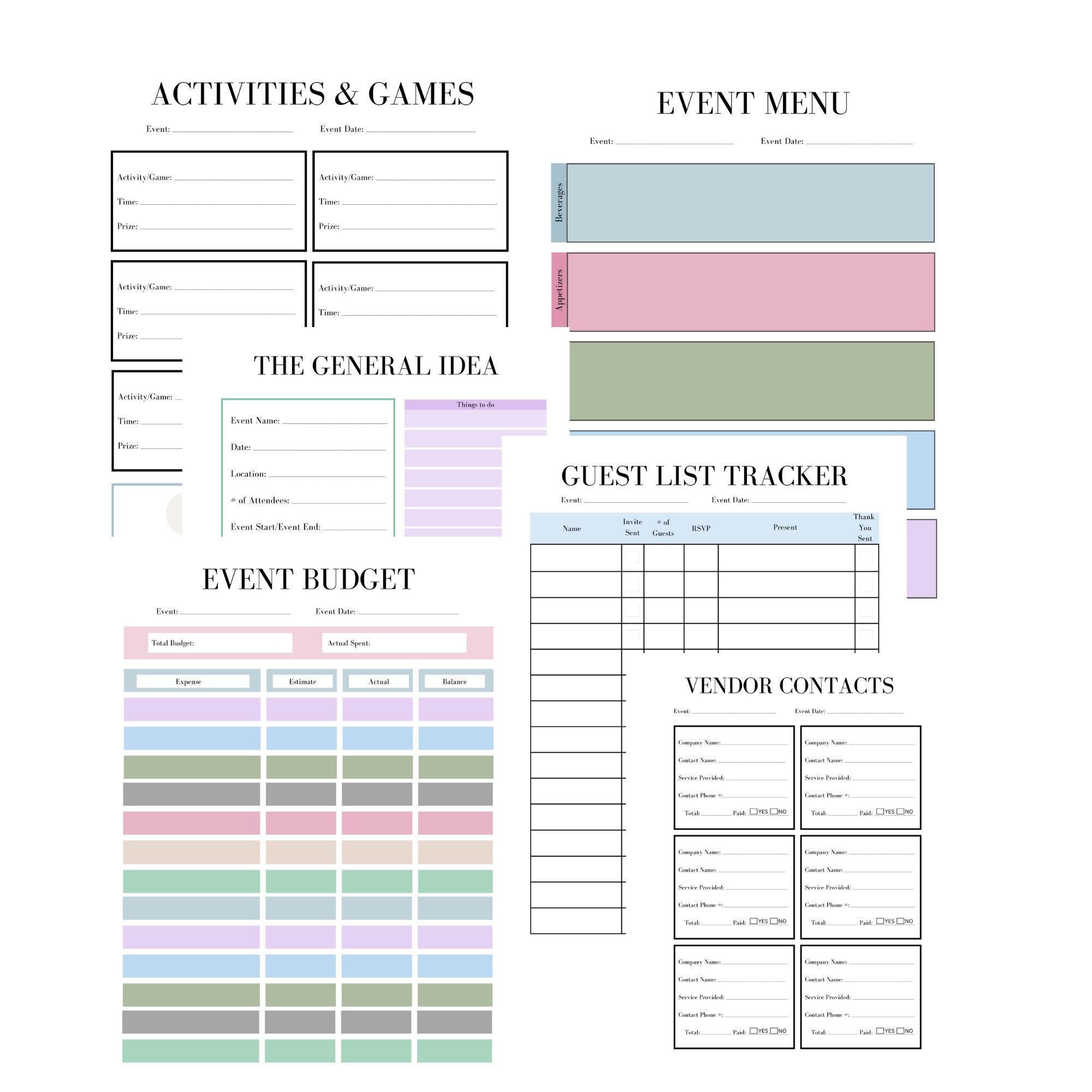 Printable Party Planner Birthday Planner Digital Event Planner Party ...