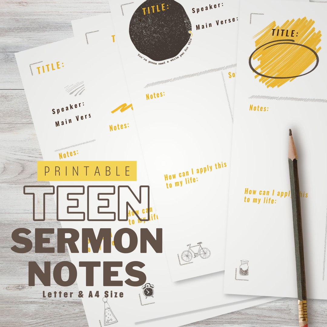 Epic Printable Teen & Kids Sermon Notes | Digital A4 and Letter Size ...