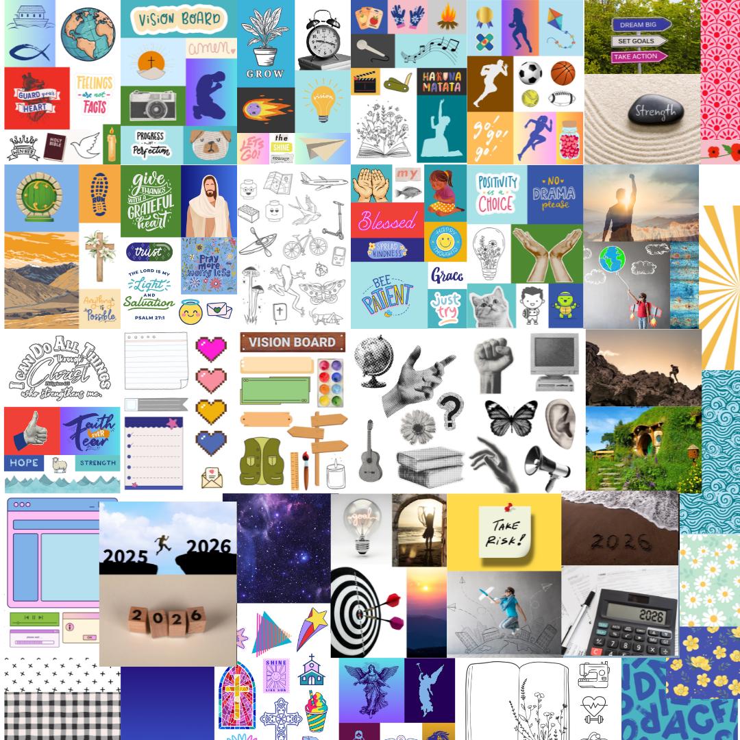 2026 Christian Kids Vision Collage Board Kit | Faith-based Digital With ...