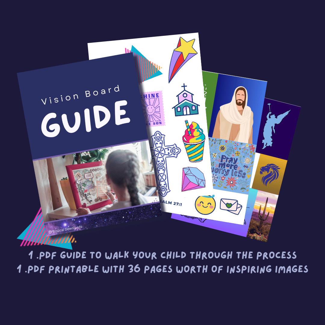 2025 Christian Kids Vision Collage Board Kit | Faith-based Digital A4 ...