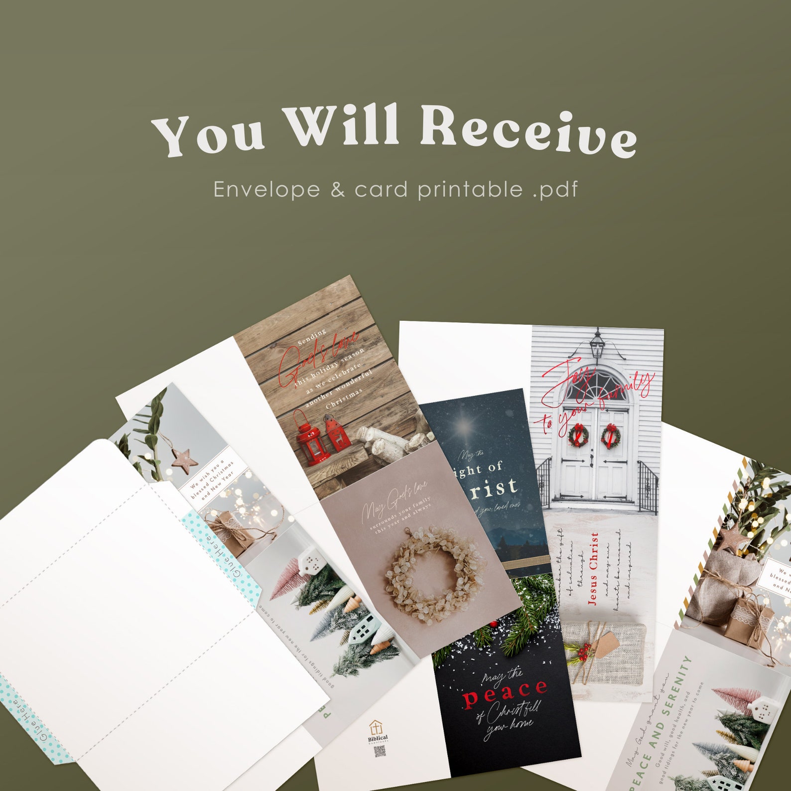 10 X Printable Christian Christmas Cards Bundle | Download Biblical ...
