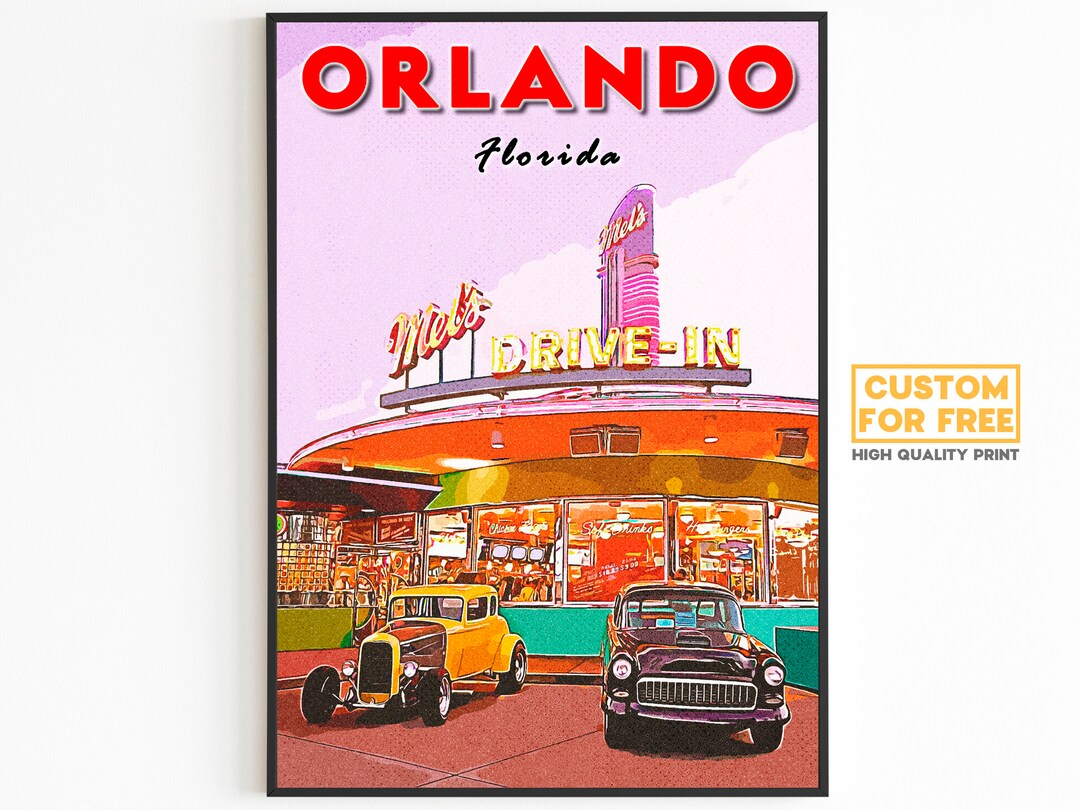 Orlando Printable Poster Florida Theme Park Gift Mel's - Etsy