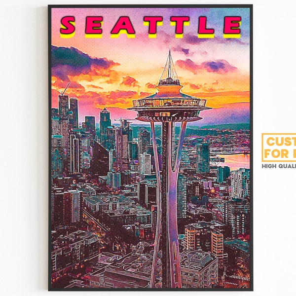 Seattle Poster - Etsy