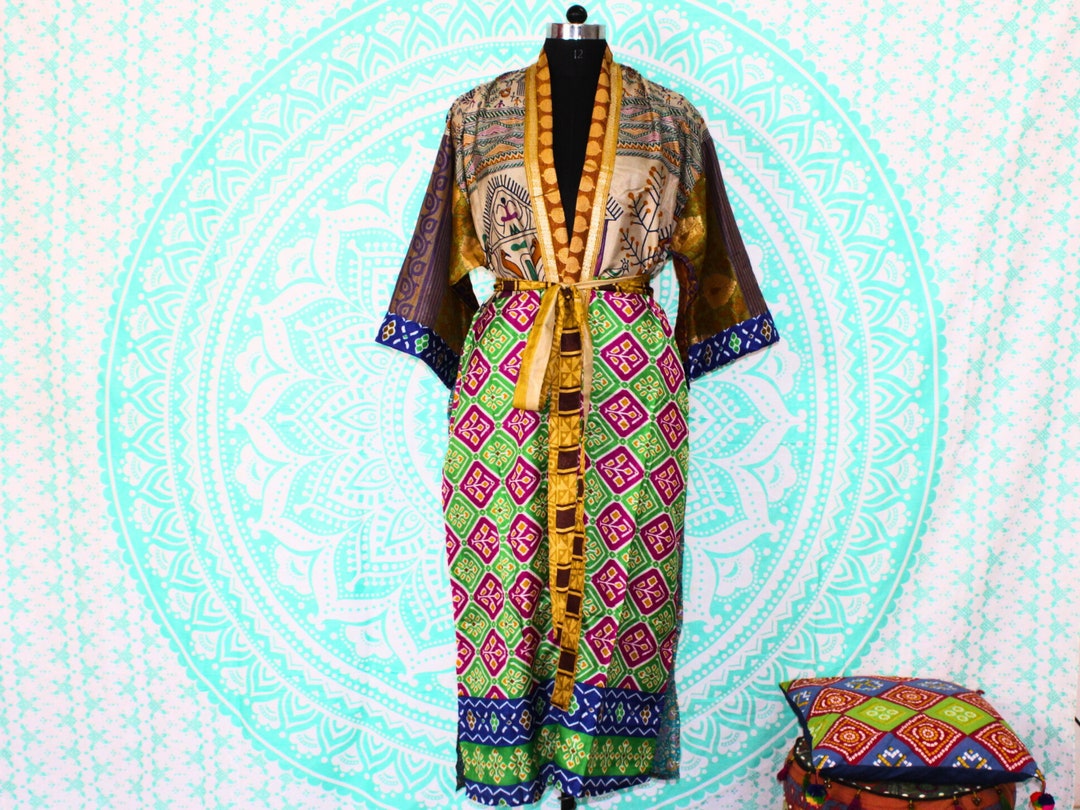 Summer Long Patch Kimono Gown for Women and Girls, Ideal Full Length ...
