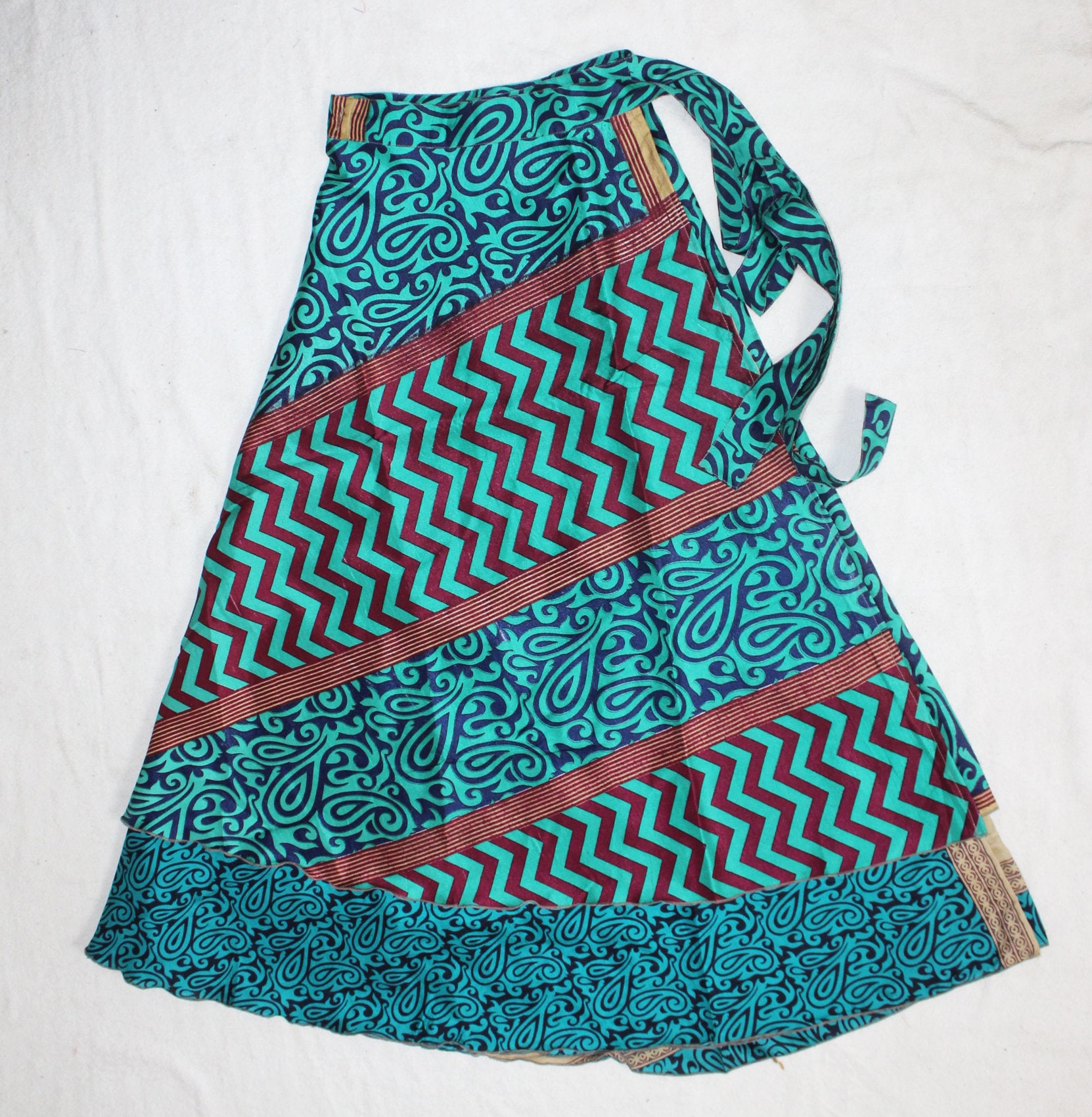 Wholesale Lot of Silk Wrap Around Skirts Vintage Handmade Reversible ...