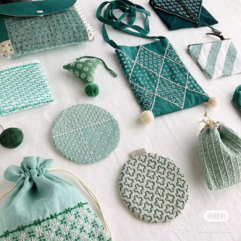 Hand-embroidered Coasters, Essential for Picnics, Green Coasters ...