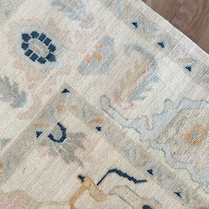 Hand Knotted Vintage Oushak Ivory Rug for Living Room,bedroom,dining ...